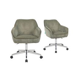 DUBI Möbel 2er-Set: Bürostuhl Mika-Noel in Grün - (B)60 x (H)80 x (T)61 cm | Gr.: onesize