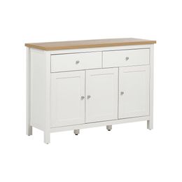 Beliani Sideboard ATOCA in Weiß/Braun - (W) 113 x (H) 81 x (L) 39 cm | Gr.: onesize