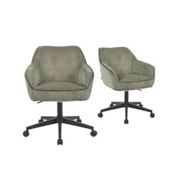 DUBI Möbel 2er-Set: Bürostuhl Mika-Elio in Grün - (B)60 x (H)80 x (T)61 cm | Gr.: onesize
