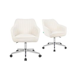 DUBI Möbel 2er-Set: Bürostuhl Mika-Noel in Creme - (B)60 x (H)80 x (T)61 cm | Gr.: onesize