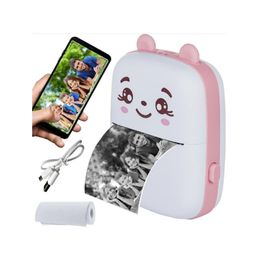 Wisam Mini Bluetooth Taschendrucker Kompatibel mit iOS Android Etikettendrucker Rosa | Gr.: onesize