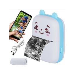 Wisam Mini Bluetooth Taschendrucker Kompatibel mit iOS Android Etikettendrucker Blau | Gr.: onesize