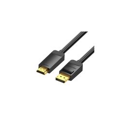 Wisam DisplayPort 1.2 auf HDMI 1.4 Kabel - HDMI Adapter 2m, 4K 30Hz (Schwarz) | Gr.: onesize