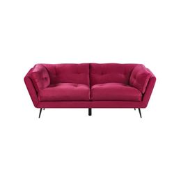 Beliani 3-Sitzer Sofa LENVIK in Rot/Schwarz - (W) 210 x (H) 75 x (L) 90 cm | Gr.: onesize