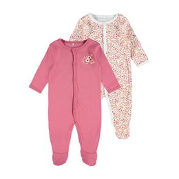 name it Baby Mädchen 2er Pack Strampler mit Füßen Rose Wine 50 | Gr.: 98