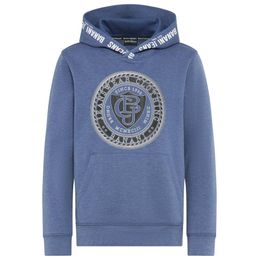 Bruno Banani Kapuzensweatshirt in blau meliert | Gr.: 152/158
