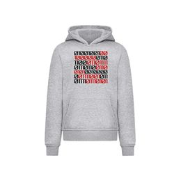 F4NT4STIC Hoodie I love you 01001001 Binary Code Valentinstag in grau meliert | Gr.: 134/140