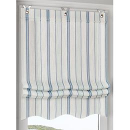 Heine Raffrollo in offwhite-blau | Gr.: 140 x 45 cm
