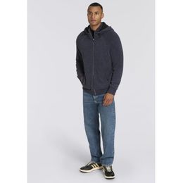 Bruno Banani Kapuzenstrickjacke in blau meliert | Gr.: XL