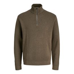 Jack & Jones Jack & Jones Strickjacke mit Viertelreißverschluss in Stone Gray | Gr.: S