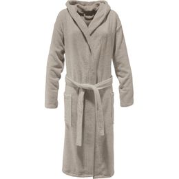 Erwin M&uuml;ller Erwin M&uuml;ller Frottier Unisex-Bademantel mit Kapuze Achberg in sand | Gr.: S
