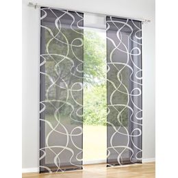 Heine Schiebevorhang in grau-wei&szlig; | Gr.: 245-x-60-cm