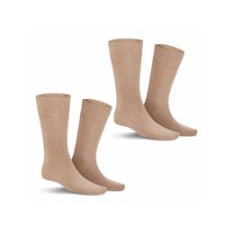 Kunert Socken Comfort Cotton 2-Pack druckfreier Bund in Beige-mel. | Gr.: 39-42