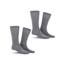Kunert Socken Comfort Cotton 2-Pack druckfreier Bund in Silver-mel. | Gr.: 47-50