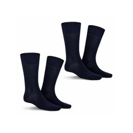 Kunert Socken Comfort Cotton 2-Pack druckfreier Bund in Navy | Gr.: 39-42