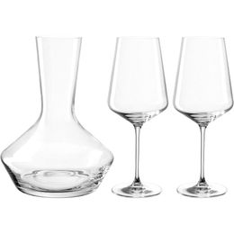 Leonardo Gläser-Set »Weinset XL PUCCINI« 2 Weingläser je 560 ml, 1 Dekanter - 1.700 ml, Höhe ca. 24 transparent
