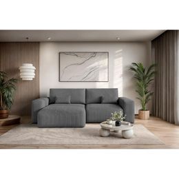 OTTO HOME Ecksofa »MATTS Schlafsofa mit Bettkasten, Maße B/T/H: 265/159/89 cm« L-Form mit Recamiere rechts oder links, hoher Sitzkomfort anthrazit