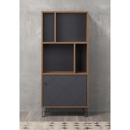 Places of Style Standregal »Molveno« 1 Stk. tlg. Bücherregal - matte Echtholzoptik - Soft-Close-Funktion, Breite 63 cm Eiche Kraft Gold Melamin /...