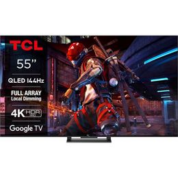 TCL QLED-Fernseher »55C743X1« 139 cm/55 ′′ Android TV Smart-TV schwarz Native 144Hz-Anzeige für erstklassige Bewegungen