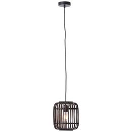 Brilliant Pendelleuchte »Woodrow« E27 1 Stk. Bambus Lampe im Boho Stil, 130 x 21 cm, E27 holz dunkel/schwarz