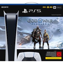 Playstation 5 Konsolen-Set »-Digital Edition« 825 GB inkl. God of War Ragnarök (Download Code) weiß/schwarz 8K-Ausgang - Die PS5 -Konsole ist über...
