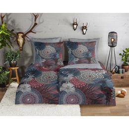 HIP Wendebettwäsche »Makenna« 2 Stk. tlg. Flanell, Biber, Winter, Warm, Reißverschluss, Wende, Mandala, Hirsch Bordeaux Obermaterial: 100%...