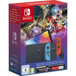 NINTENDO SWITCH Spielekonsole »OLED-Modell + Mario Kart 8 Deluxe + 3 Monate Mitgliedschaft« 64 GB blau/rot Auslieferung nach Verfügbarkeit