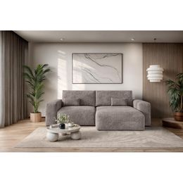 OTTO HOME Ecksofa »MATTS Schlafsofa mit Bettkasten, Maße B/T/H: 265/159/89 cm« L-Form mit Recamiere rechts oder links, hoher Sitzkomfort braun