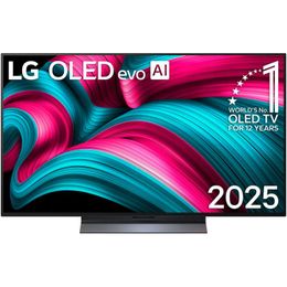 LG OLED-Fernseher »OLED48C5ELB« 121 cm/48 ′′ Smart-TV grau/schwarz ALLM, QMS), 3x USB 2.0, LAN, Wi-Fi 6, Bluetooth v 5.3; NVIDIA G-SYNC, AMD...