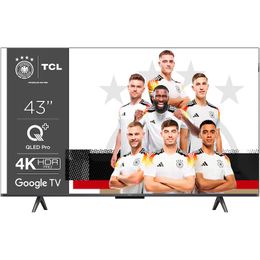 TCL QLED-Fernseher »43C61BX1« 108 cm/43 ′′ Android TV Smart-TV titanium Freisprecheinrichtung Google Assistant Lassen Sie Ihre Stimme hören
