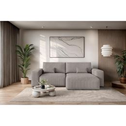 OTTO HOME Ecksofa »MATTS Schlafsofa mit Bettkasten, Maße B/T/H: 265/159/89 cm« L-Form mit Recamiere rechts oder links, hoher Sitzkomfort taupe