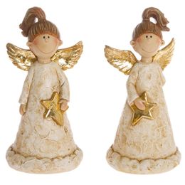 MyFlair MÖBEL & ACCESSOIRES Engelfigur »Weihnachtsdeko« goldfarben dekoriert beige/goldfarben