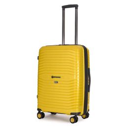 Stratic Trolley »BRIGHT+ Koffer M« 1 Stk. tlg. 65 l 4 Rollen Hartschalenkoffer Trolley TSA-Zahlenschloss CONNECT NFC-Chip yellow gold