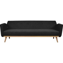 Salesfever Schlafsofa »Komfortables Sofa zum Entspannen« Knopfheftung an der Rückenfläche Schwarz