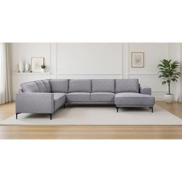 Places of Style Wohnlandschaft »XXL Sofa Oland, Struktur, Flachgewebe, Luxus-Microfaser, Boucle« U-Form, 342 cm, Wellenunterfederung,...