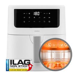 Medion Heißluftfritteuse »MD 11750 P10 XL Duo« 2000 W Fassungsvermögen 6, 8 l Temperatur einstellbar 50 - 200 °C, ILAG Beschichtung, Timer matt weiß