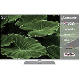 Hanseatic QLED-Fernseher »55Q850UDS« 139 cm/55 ′′ Android TV Smart-TV schwarz Dolby Vision, Dolby Atmos, Micro Dimming, Super Resolution