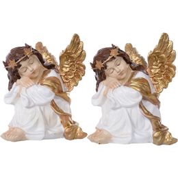MyFlair M&Ouml;BEL & ACCESSOIRES Engelfigur &raquo;Weihnachtsdeko&laquo; mit beleuchtetem Haarkranz, H&ouml;he ca. 18 cm goldfarben