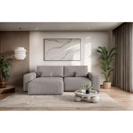 OTTO HOME Ecksofa »MATTS Schlafsofa mit Bettkasten, Maße B/T/H: 265/159/89 cm« L-Form mit Recamiere rechts oder links, hoher Sitzkomfort taupe