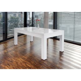 Salesfever Esstisch »Odense - Design Tisch für stilvolle Mahlzeiten« Mit praktischen Ansteckplatten erweiterbar weiß Erweiterbarer Tisch 180-260cm...