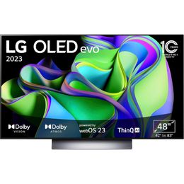 LG OLED-Fernseher »OLED48C37LA« 121 cm/48 ′′ Smart-TV OLED evo, bis zu 120 Hz, α9 Gen6 4K AI-Prozessor, Twin Triple Tuner schwarz Leistungsstarker...