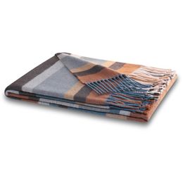 Biederlack Plaid &raquo;Harmony&laquo; im modernen Karo-Look, mit Fransen brown Obermaterial: 75% Baumwolle, 25% Polyacryl B/L: 130 cm x 170 cm