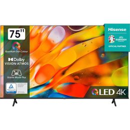 HISENSE LED-Fernseher »75E77KQ« 189 cm/75 ′′ Smart-TV 4K UHD silber Game Mode Plus: Mittels ALLM schaltet der Fernseher in Verbindung mit der...