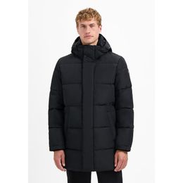 NO EXCESS Parka »Langer Steppparka Jacket Long Parka Hood Padded« Black S S Hochwertiges Material
