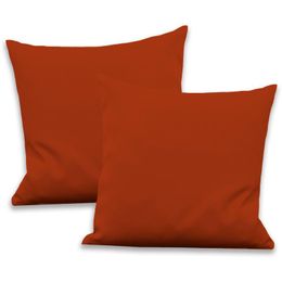 Vhg Dekokissen »Leon« Reißverschluss, Kissenhülle ohne Füllung, 2 Stück, unifarben apricot + unifarben Obermaterial: 100% Polyester B/L: 50 cm x 50 cm