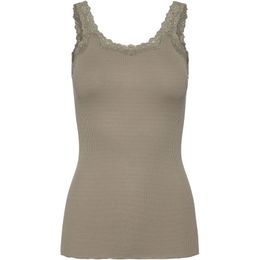 rosemunde Tanktop »Babette Silk Top« umgedrehter Vintage-Spitzenbesatz, feminin, bequem, Seidenmix khaki XL XL Spitzentop von rosemunde