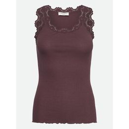 rosemunde Tanktop »Babette Silk Top« Vintage-Spitzenbesatz, breite Träger, feminin, bequem, Seidenmix weinrot M M Seidentop von rosemunde