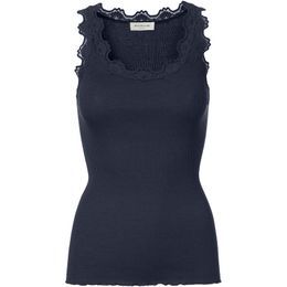 rosemunde Tanktop »Babette Silk Top« Vintage-Spitzenbesatz, breite Träger, feminin, bequem, Seidenmix dark navy XL XL Seidentop von rosemunde