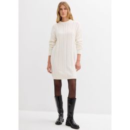 bonprix Strickkleid aus reiner Baumwolle, wei&szlig;, 100% Baumwolle