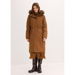 bonprix Wattierter Long-Parka, braun, Gr.40, Wattierter Long-Parka, 100% Baumwolle